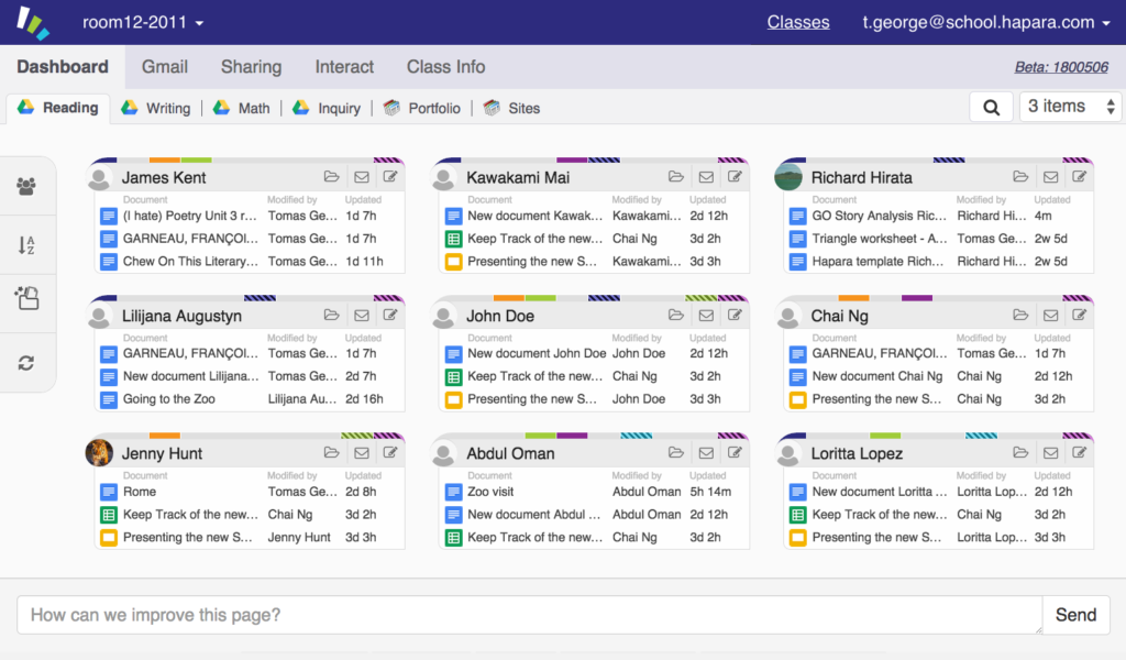Teacher Dashboard New User Interface – Using Technology Better (JP)