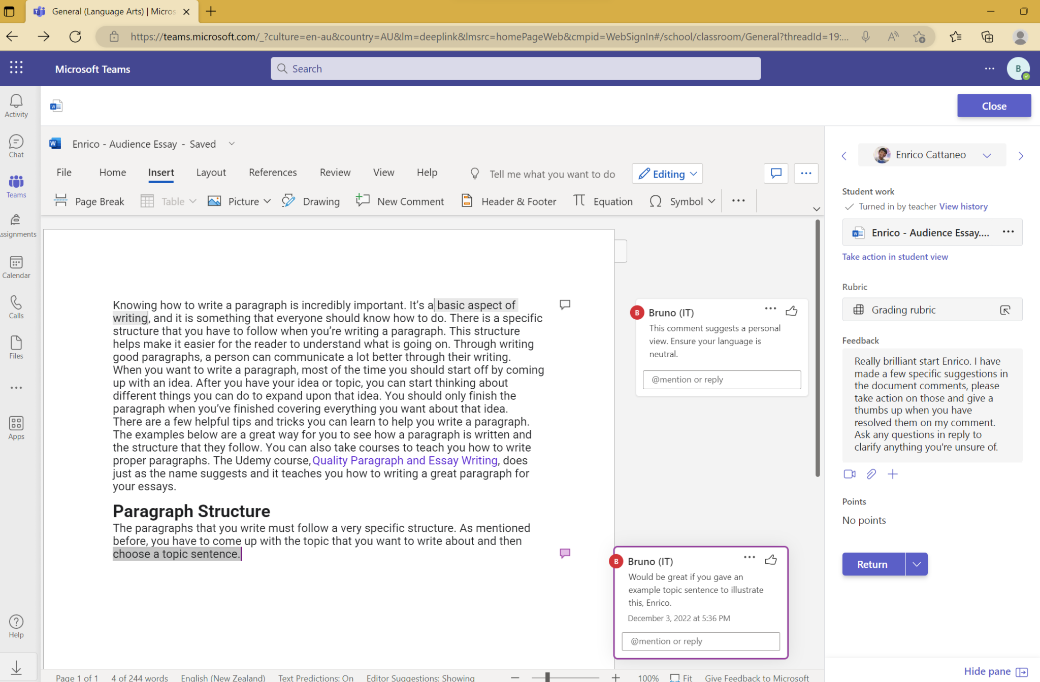 4 Ways to Give Feedback using Teams Assignments – Using Technology Better (JP)